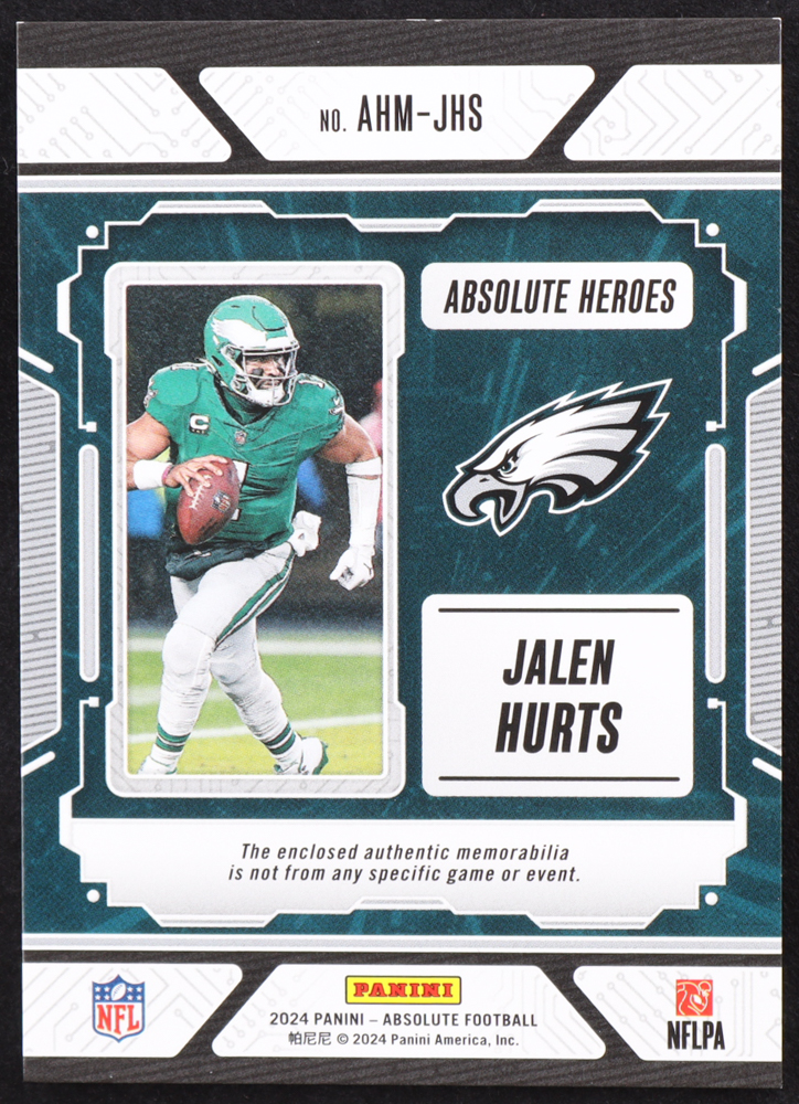 Jalen Hurts 2024 Absolute Absolute Heroes Memorabilia #2 #071/250 | Pristine Auction