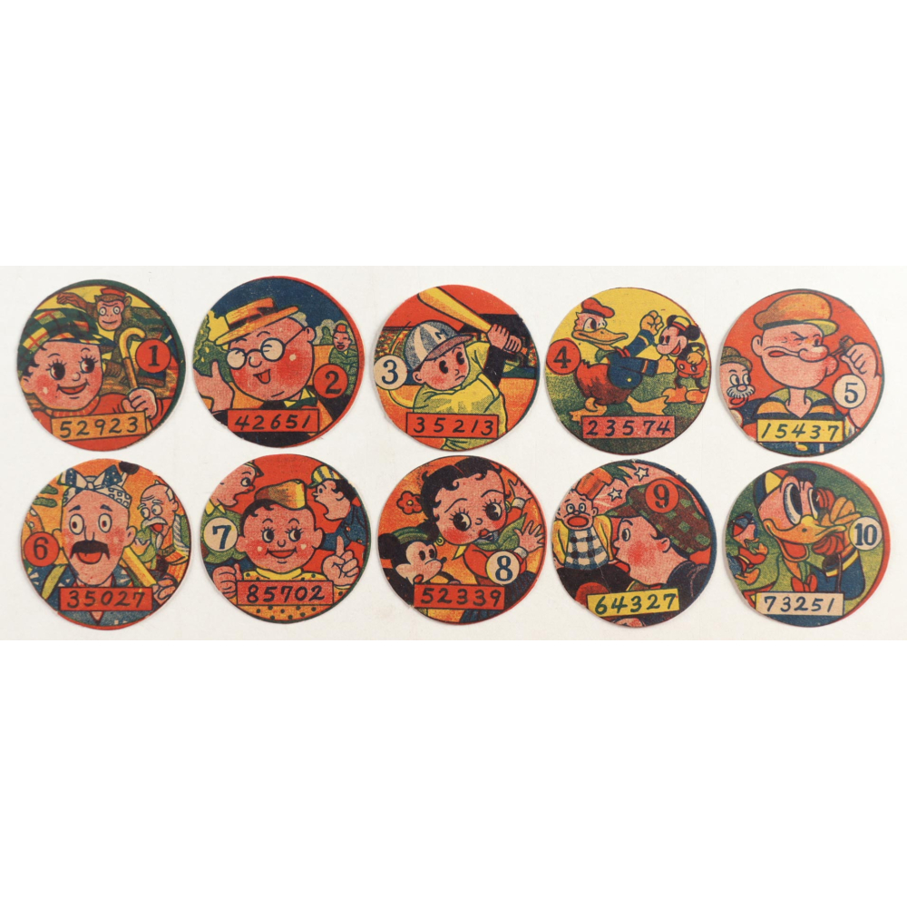 1960's Menko Mickey Mouse Popeye Donald Duck Betty Boop Japanese Cards ...