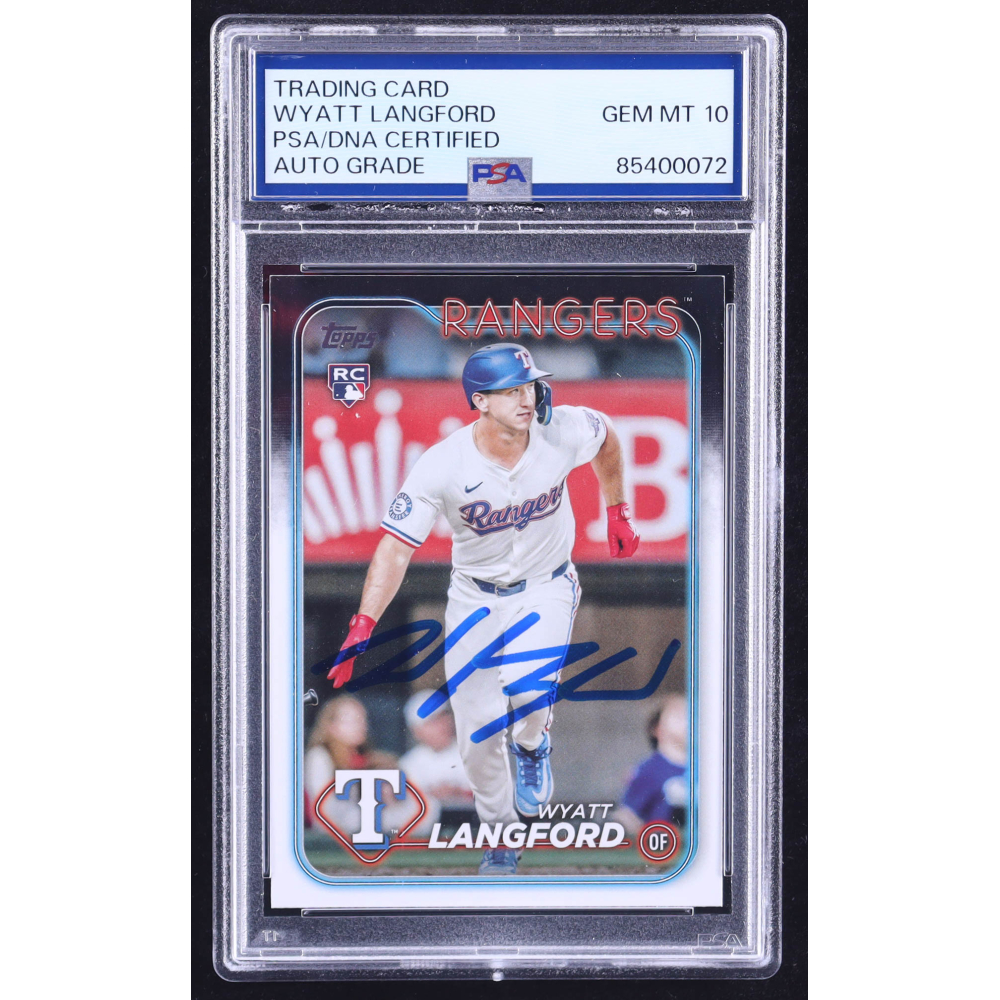 Wyatt Langford Signed 2024 Topps Base Set Photo Variations #700B RC ...