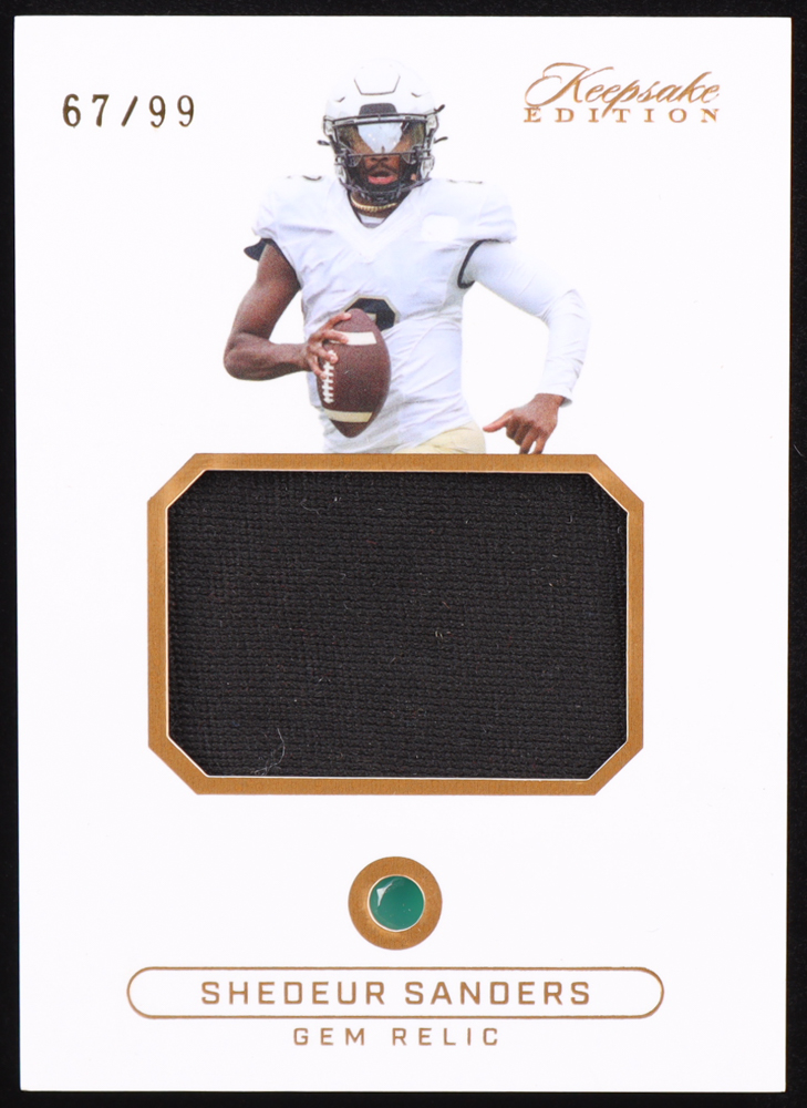 Shedeur Sanders 2024 Keepsake Edition Gem Relic #353 #67/99 RC ...