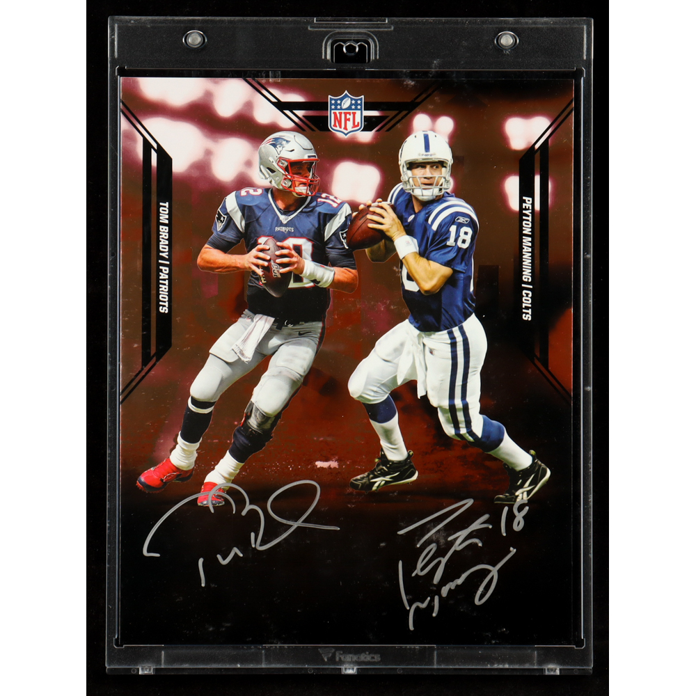 Tom Brady & Peyton Manning Signed 2024 Fanatics Under Wraps Emanate NFL Football 1st Edition ...