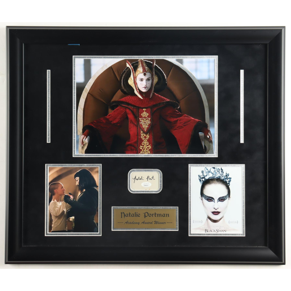 Natalie Portman Signed Custom Framed Bookplate Cut Display With ...
