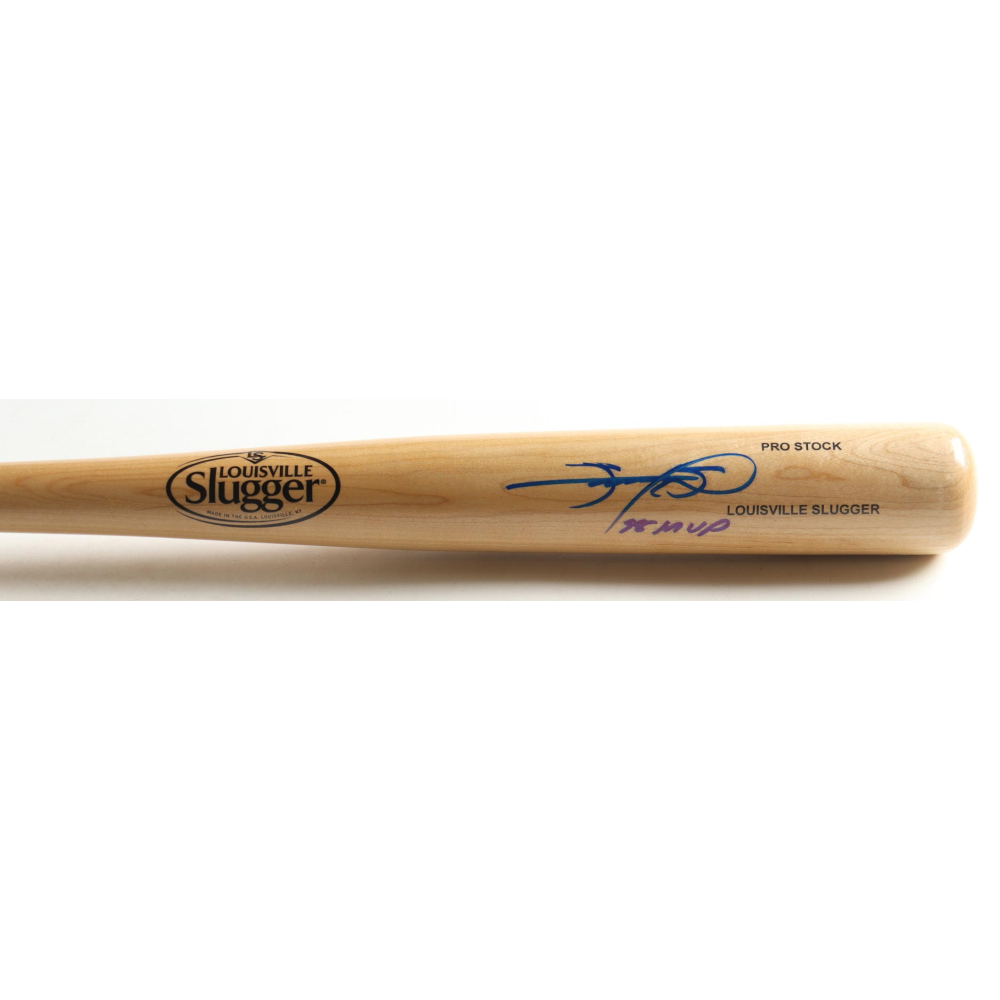 Sammy Sosa Signed Louisville Slugger Baseball Bat Inscribed "98 MVP ...