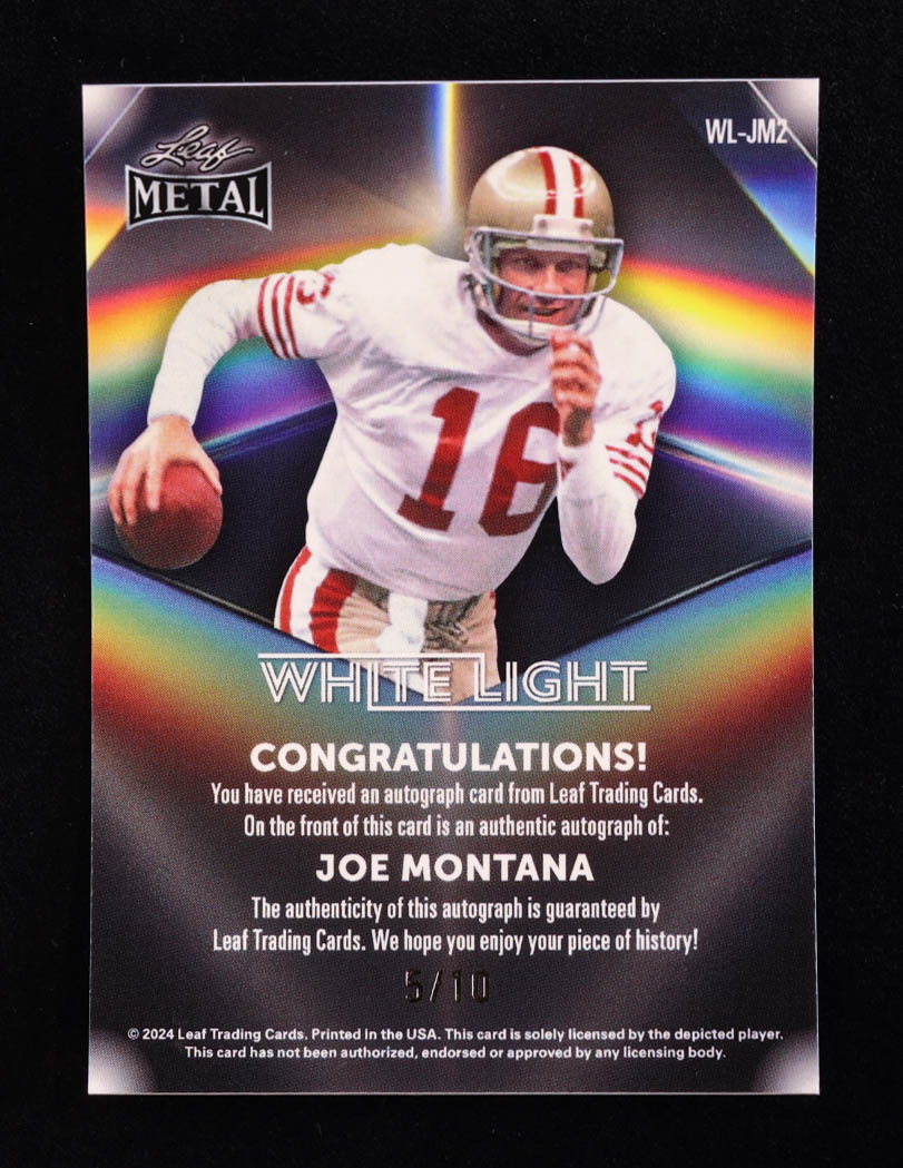 Joe Montana 2024 Leaf Metal Legacy Collection "White Light" #WL-JM2 ...