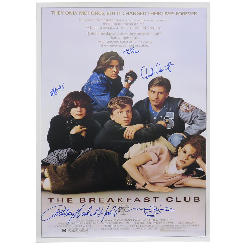 "The Breakfast Club" 27x40 Movie Poster Cast-Signed by (5) with Emilio ...