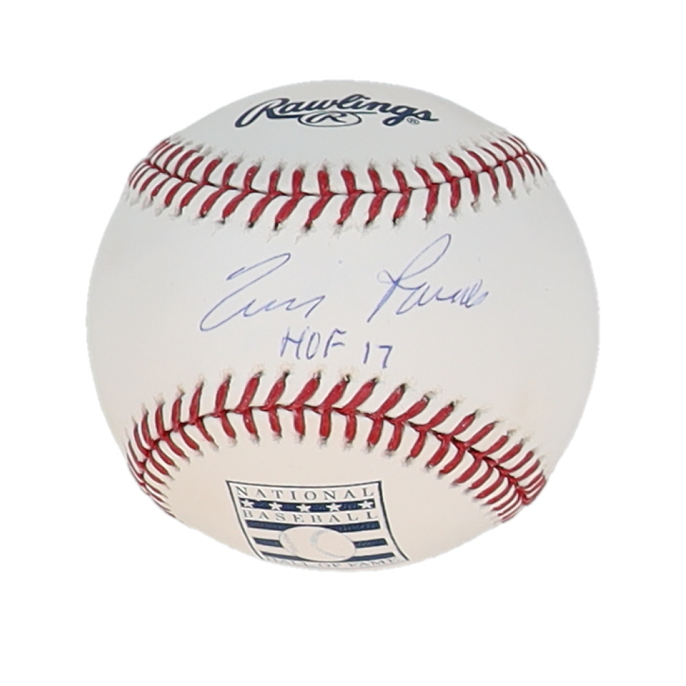 Tim Raines Signed OML Hall of Fame Logo Baseball Inscribed "HOF 17 ...