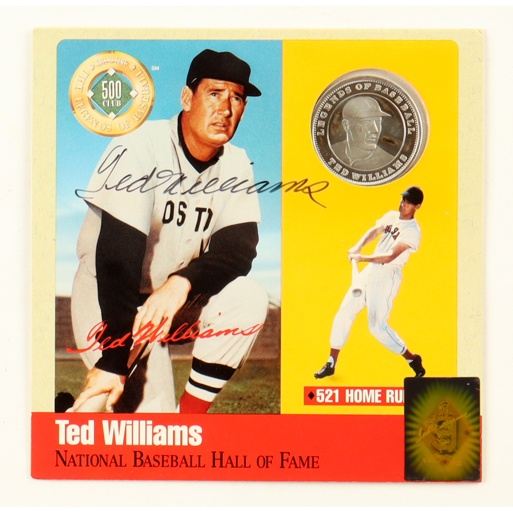 Ted Williams Signed "Legends Of Baseball" Hall Of Fame Photo & Silver ...