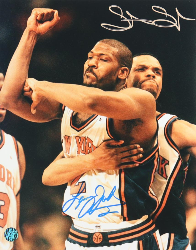 Lattrell Sprewell & Larry Johnson Signed Knicks 8x10 Photo (AWM ...