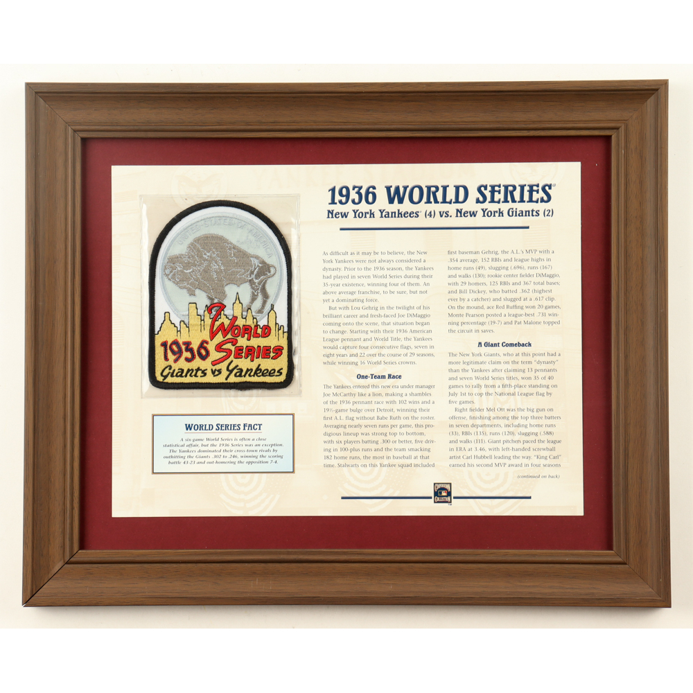 1936 World Series Cooperstown Collections Custom Framed Commemorative ...