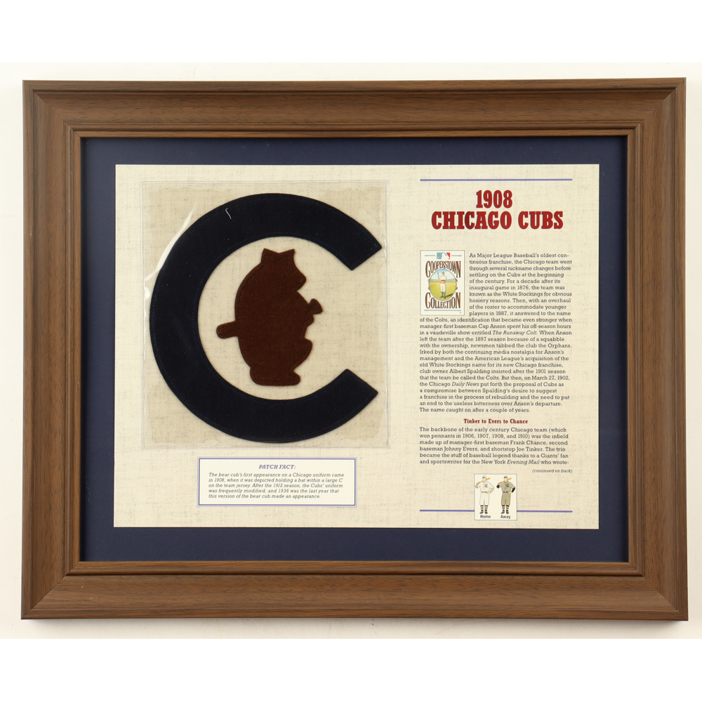 1908 Cubs "Cooperstown Collection" Custom Framed Commemorative Stat ...