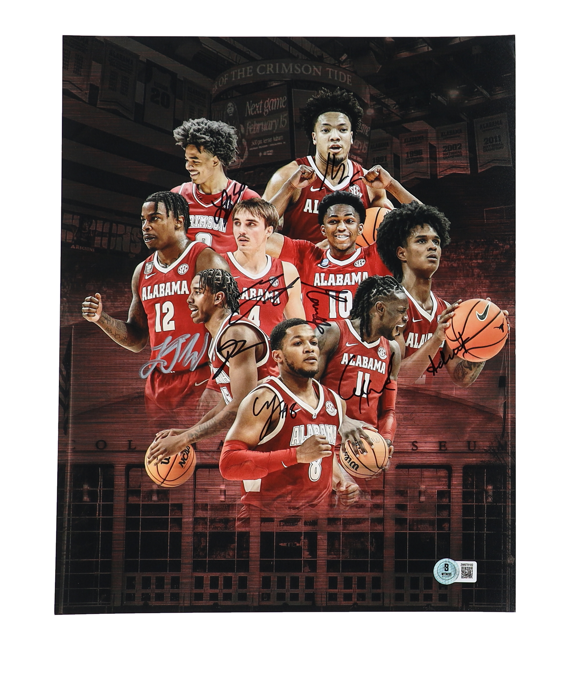 Alabama Crimson Tide 11x14 Photo Signed by (9) with Mark Sears, Chris ...