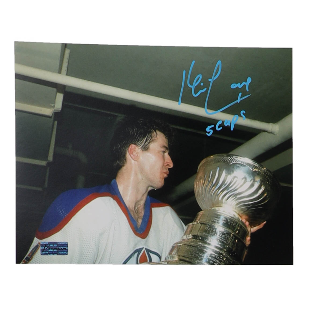 Kevin Lowe Signed Oilers 8x10 Photo Inscribed "5 Cups" (Premium ...