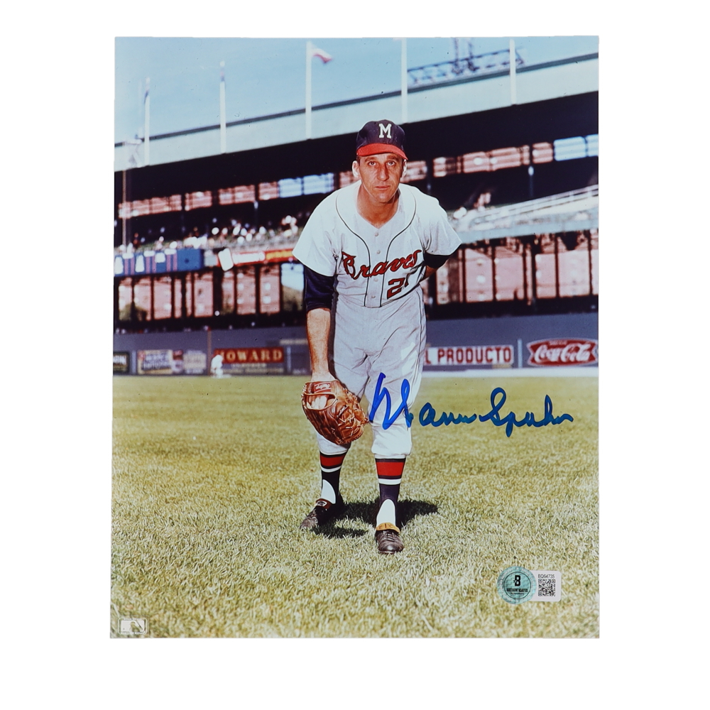 Warren Spahn Signed Braves 8x10 Photo (Beckett) | Pristine Auction