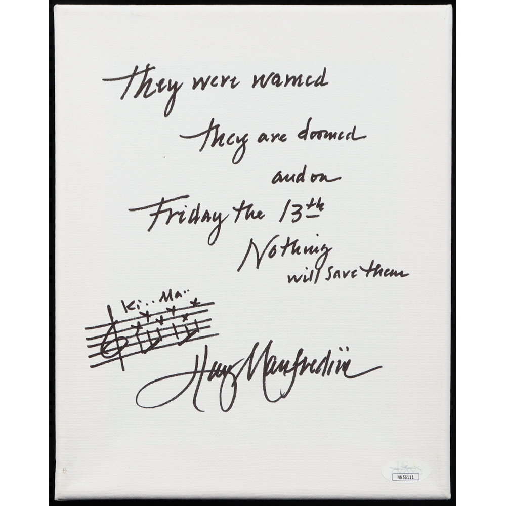 Harry Manfredini Signed "Friday the 13th" Hand-Sketched Musical ...