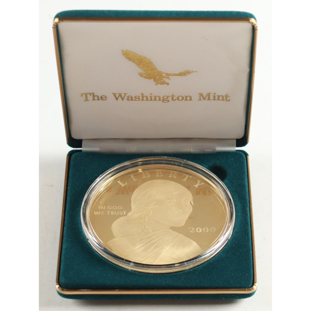2000 Washington Mint Quarter Pound .999 Fine Silver Bullion Coin ...