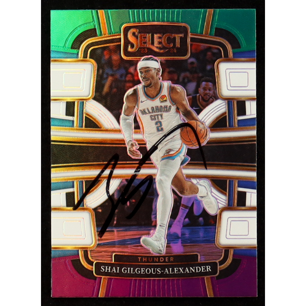Shai Gilgeous-Alexander Signed 2023-24 Select Prizms Green White Purple ...