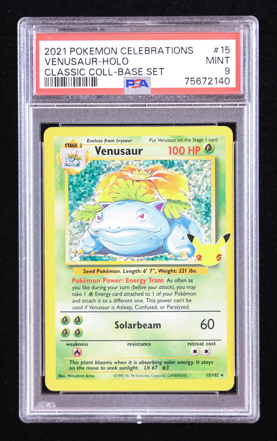 Venusaur 2021 Pokemon Celebrations Classic Collection Confetti Holofoil ...