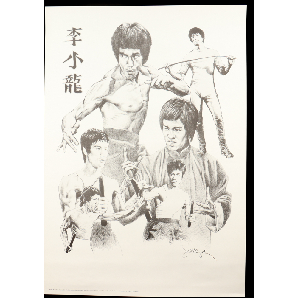 1982 Bruce Lee 23x33 Fine Art Lithograph by Fran Murphy | Pristine Auction