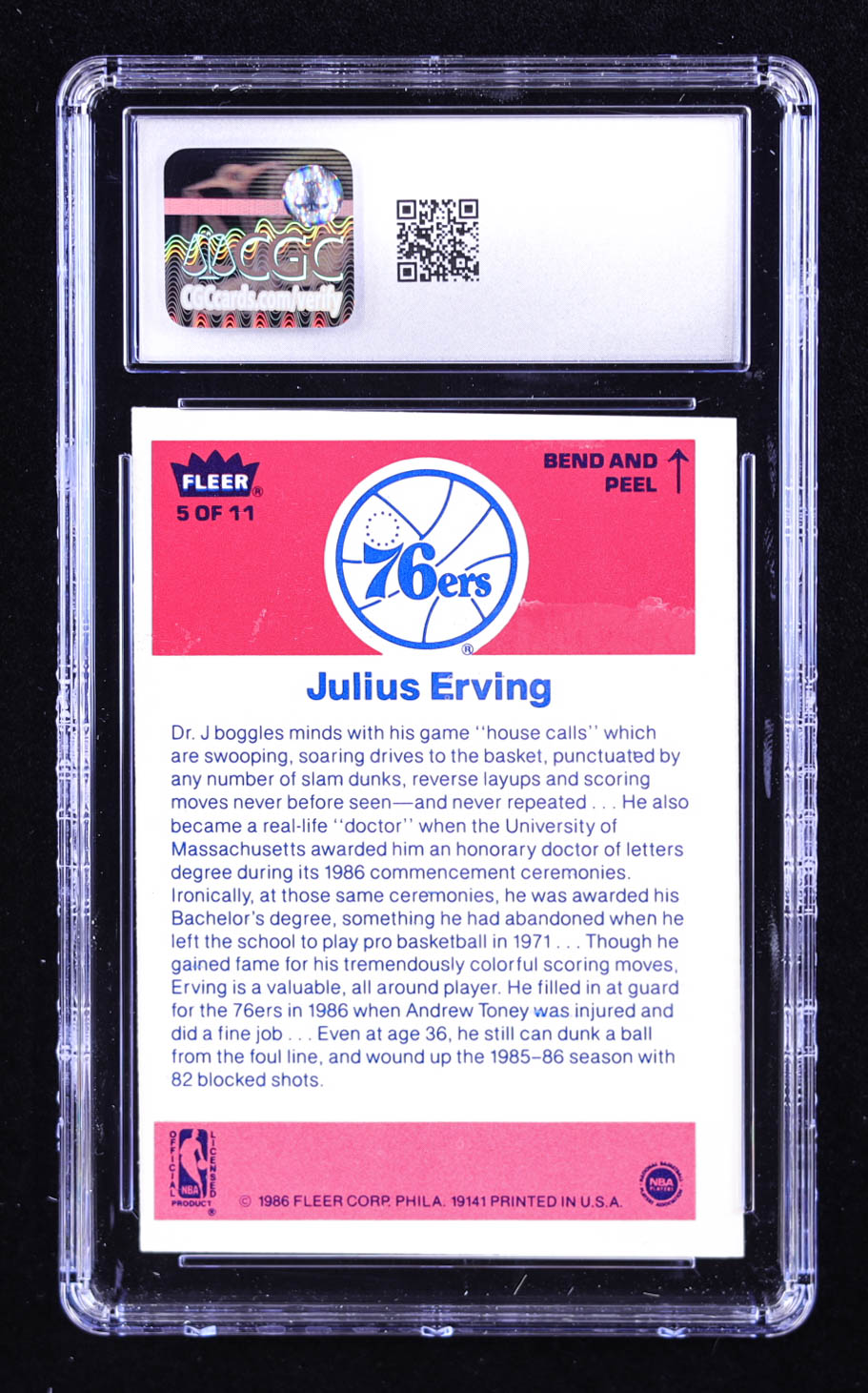 Julius Erving 1986-87 Fleer Stickers #5 (CGC 4.5) | Pristine Auction