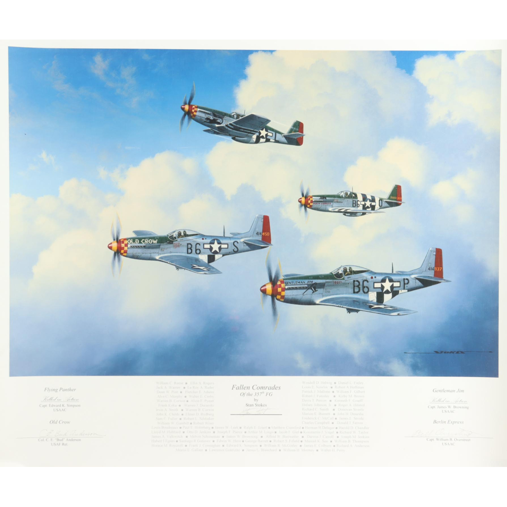 Stan Stokes "Fallen Comrades of the 357th FG" Lithograph Signed by CE ...