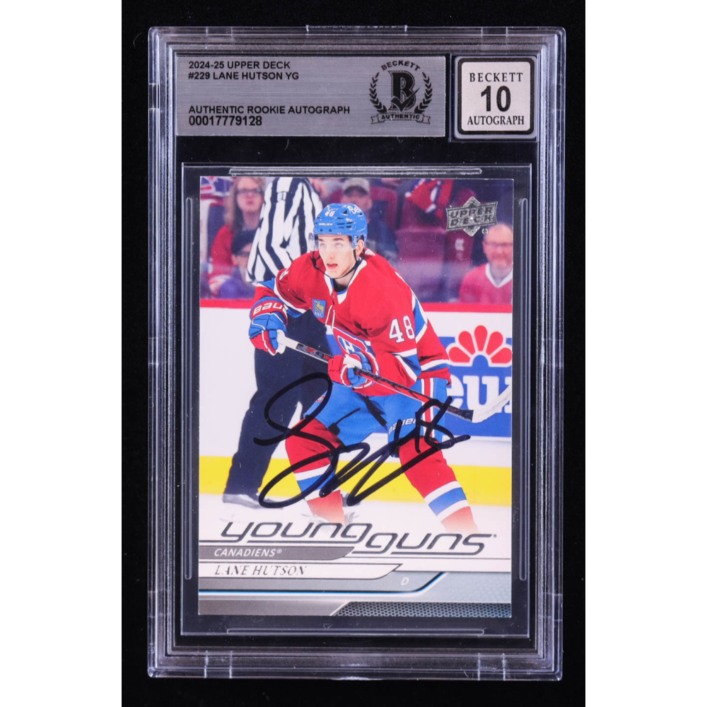 Lane Hutson Signed 2024-25 Upper Deck #229 YG RC (BGS | Autograph Grade ...