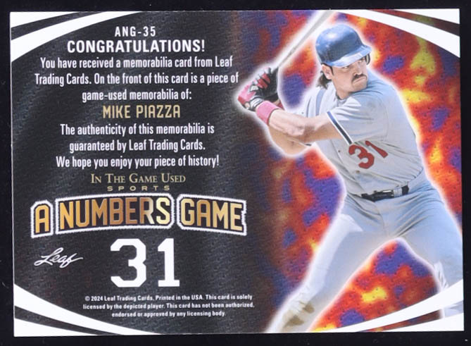 Mike Piazza 2024 ITG Used Sports A Numbers Game Crystal Rainbow #ANG35 ...