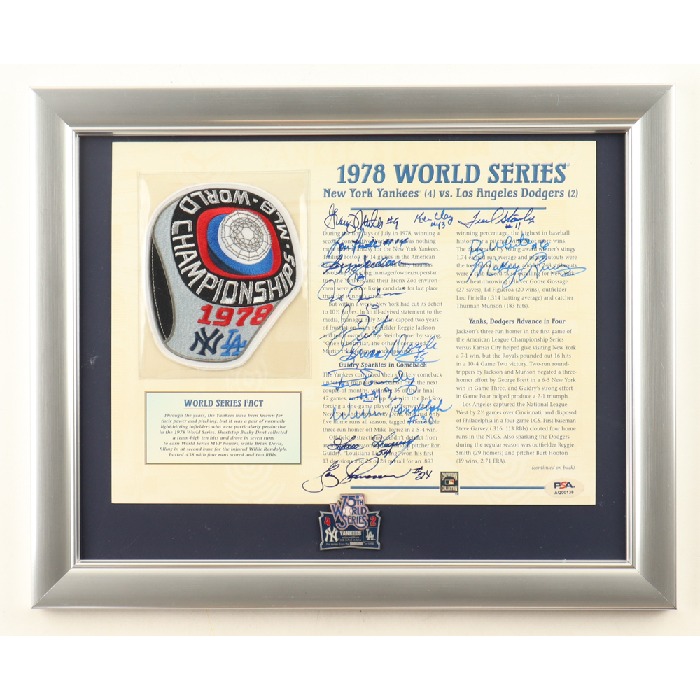 1978 Yankees World Series Champs Custom Framed Display Signed by (13 ...