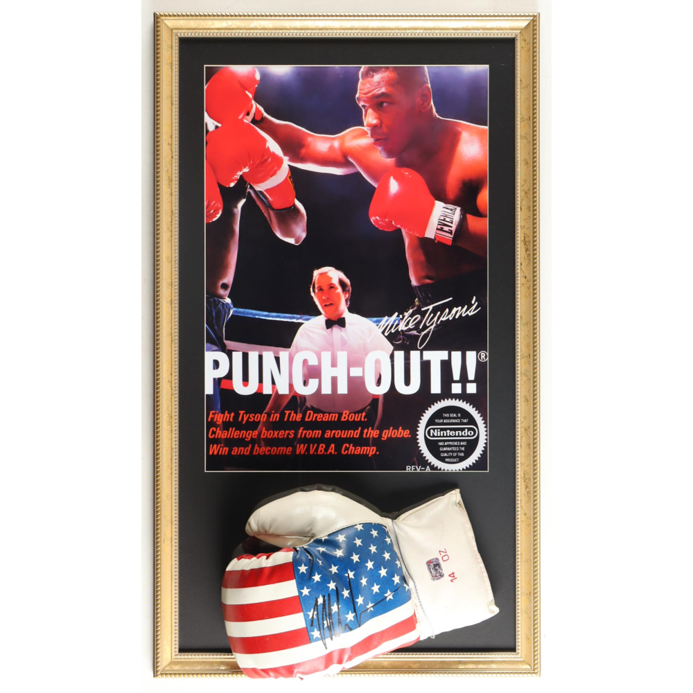 Mike Tyson Signed Custom Framed USA Boxing Glove Display With "Punch ...