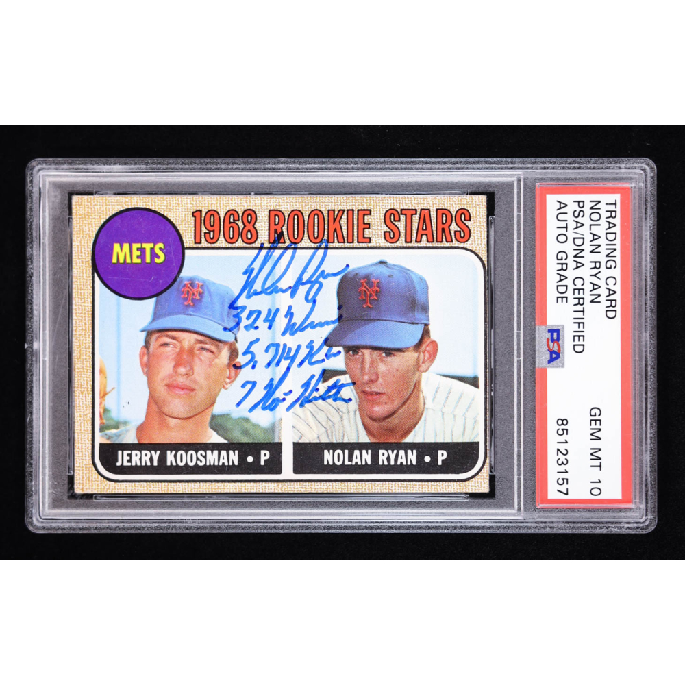 Nolan Ryan Signed 1968 Topps #177 Rookie Stars / Jerry Koosman / Nolan ...