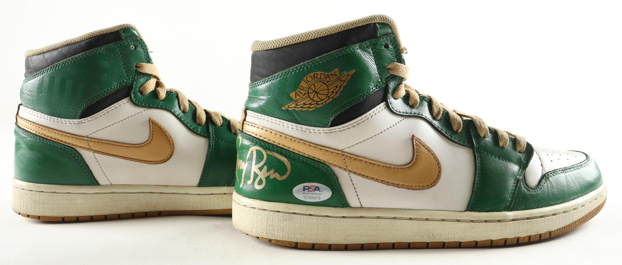 Larry Bird Signed Pair Of Nike Air Jordan Basketball Shoes (PSA ...