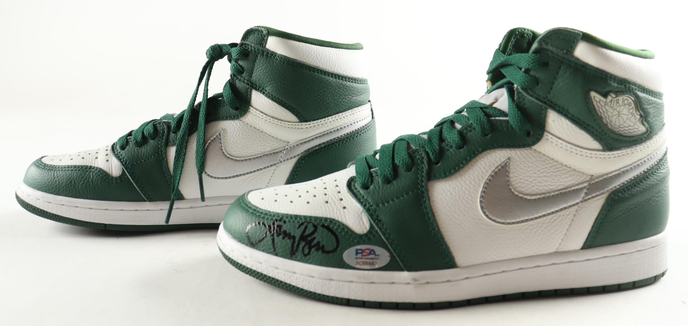 Larry Bird Signed Pair Of Nike Air Jordan Basketball Shoes (PSA ...