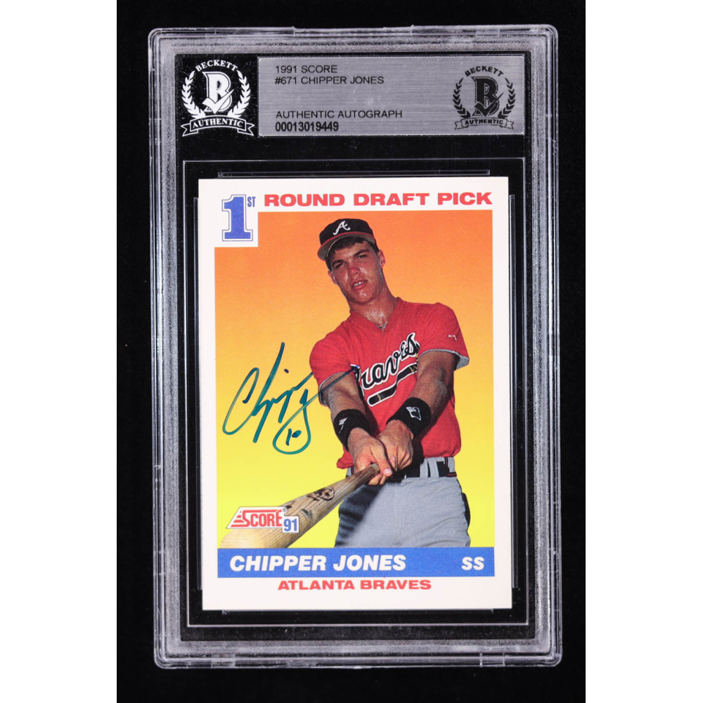 Chipper Jones Signed 1991 Score #671 RC (BGS) | Pristine Auction