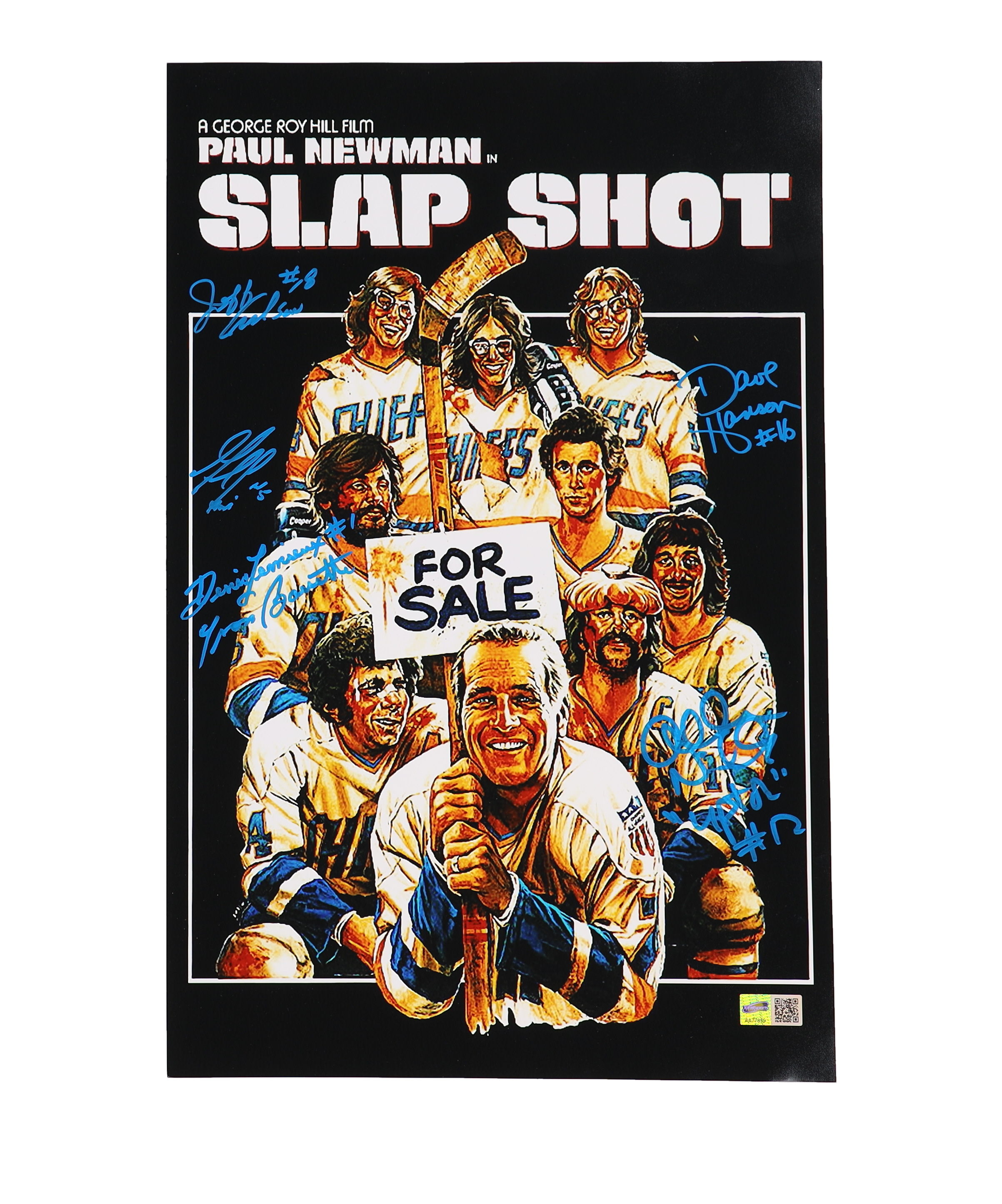 "Slap Shot" 11x17 Movie Poster Photo Signed By (5) with Allan Nicholls ...
