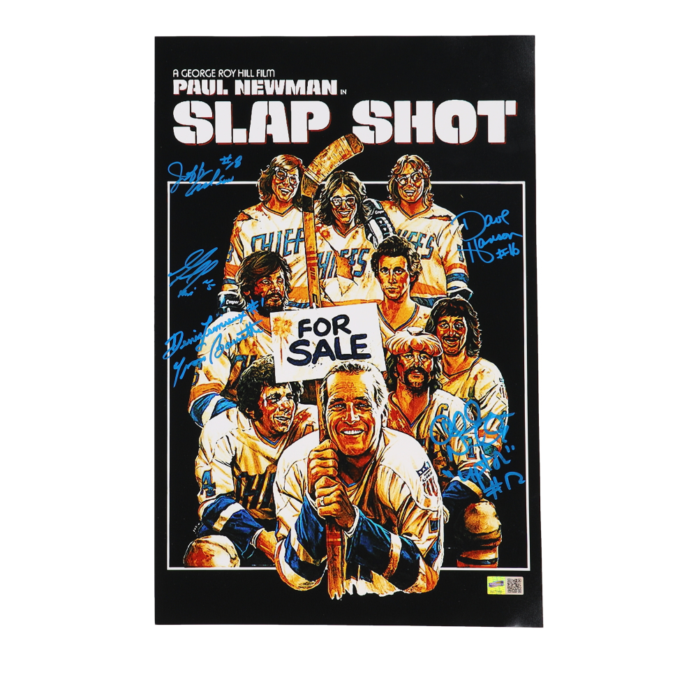 "Slap Shot" 11x17 Movie Poster Photo Signed By (5) with Allan Nicholls ...