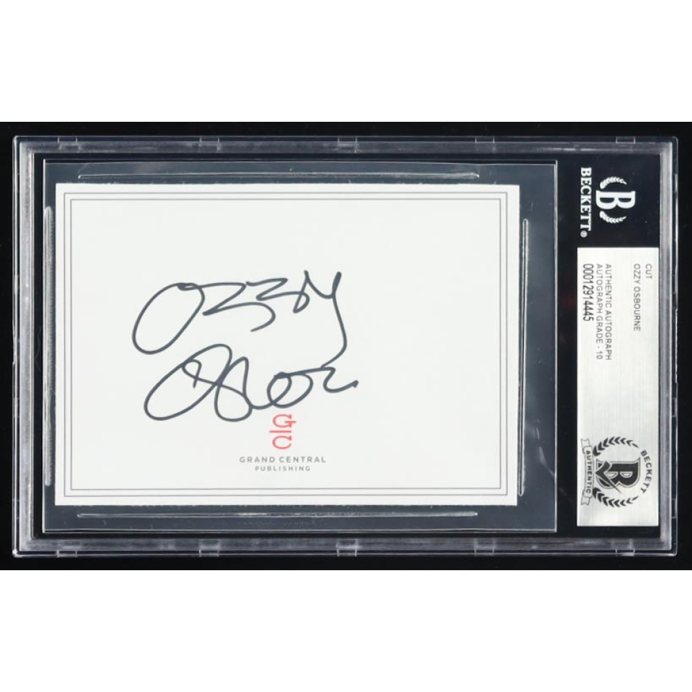 Ozzy Osbourne Signed Index Card (BGS | Autograph Graded 10) | Pristine ...