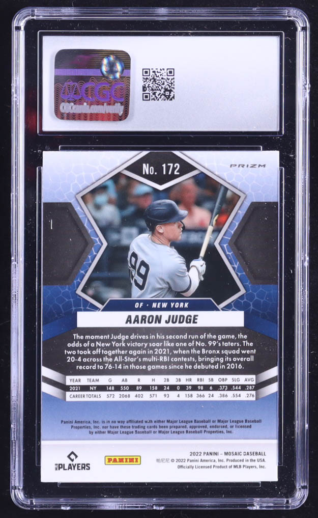 Aaron Judge 2022 Mosaic Reactive Orange #172 (CGC 10) | Pristine Auction