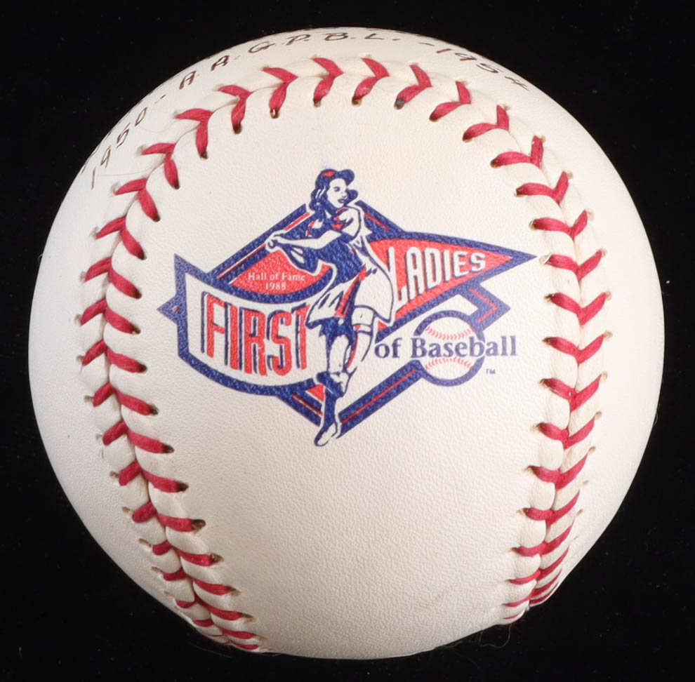 Gloria Cordes Elliott Signed "First Ladies of Baseball" Logo Baseball ...
