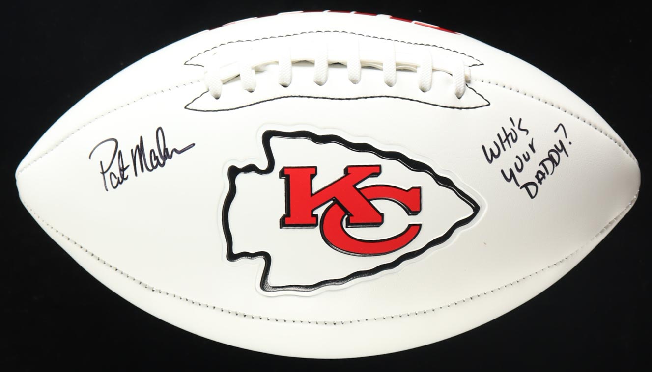 Patrick Mahomes Sr. Signed Chiefs Logo Football Inscribed "Who's Your ...