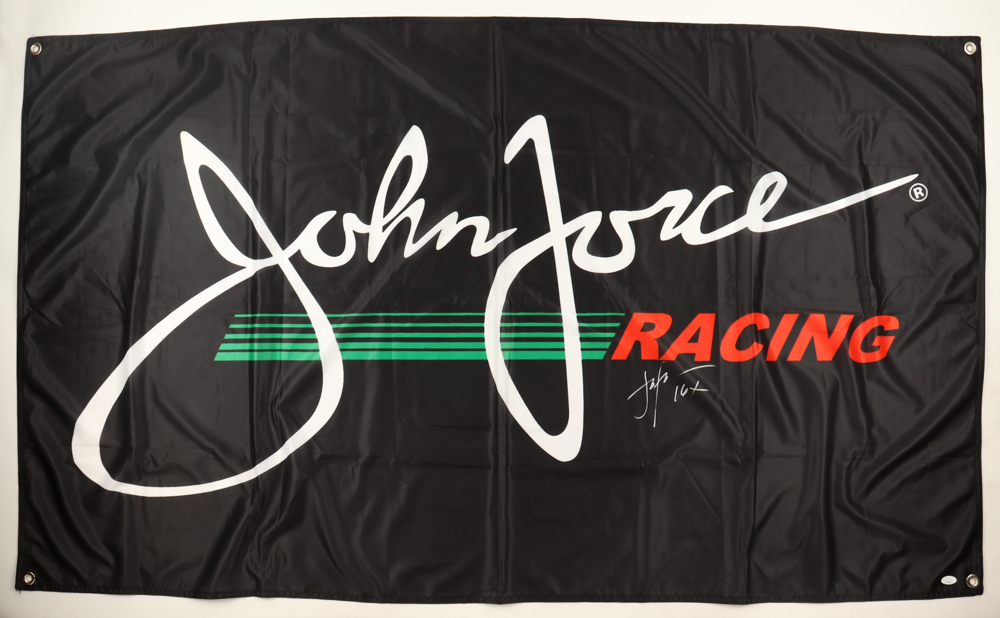 John Force Signed Flag Inscribed "16x" (JSA) | Pristine Auction