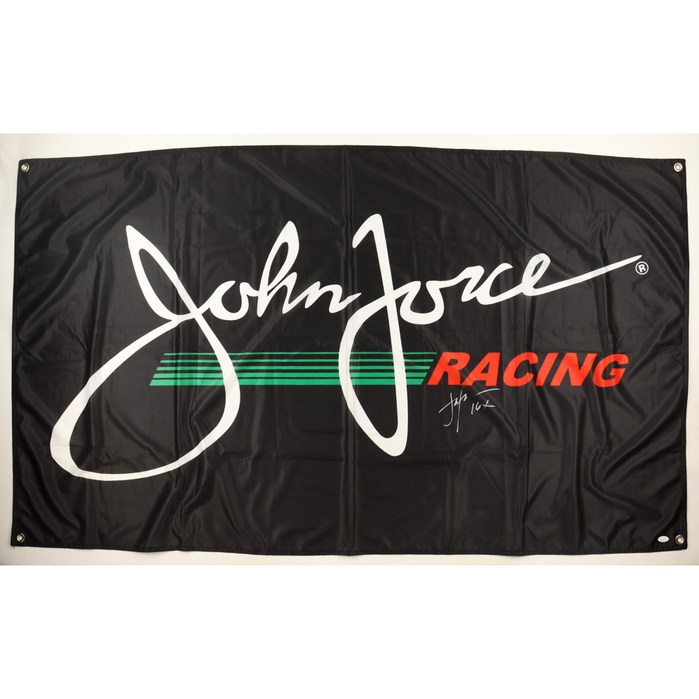 John Force Signed Flag Inscribed "16x" (JSA) | Pristine Auction