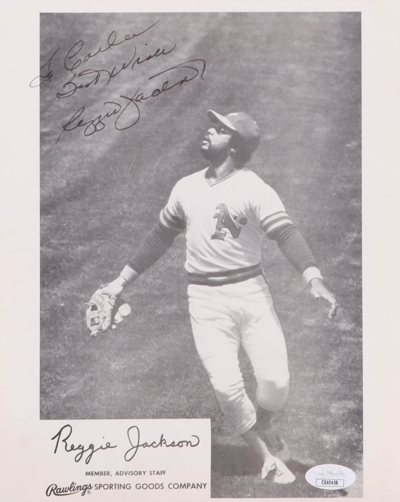 Reggie Jackson Signed Athletics 8x10 Photo Inscribed "To Gale Best ...
