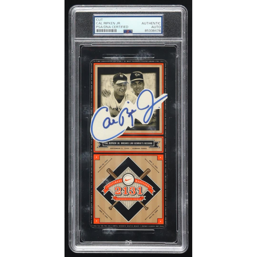 Cal Ripken Jr. Signed Cut With LE 2131 Record Breaking Card (PSA ...