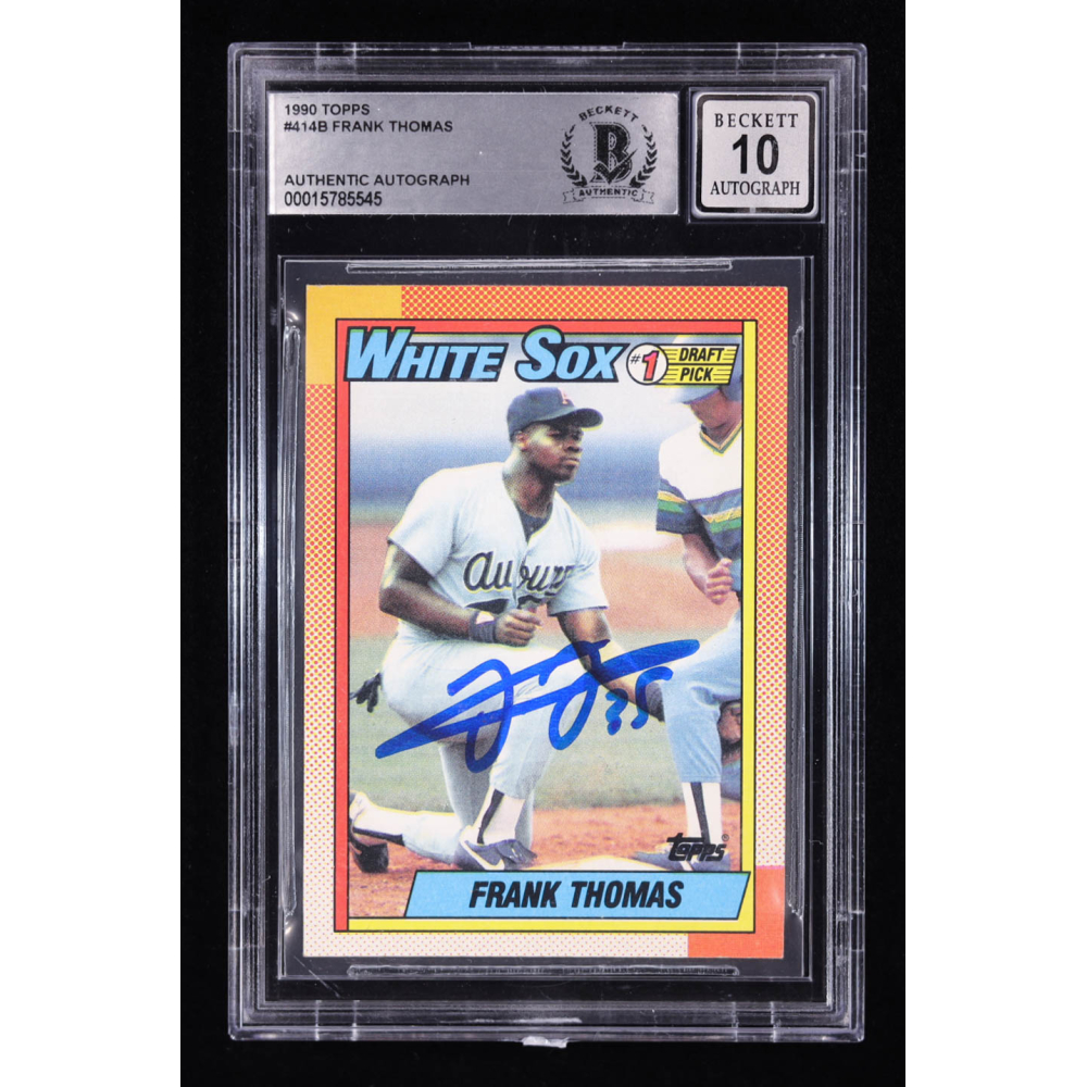 Frank Thomas Signed 1990 Topps #414 RC (BGS | Autograph Graded 10 ...
