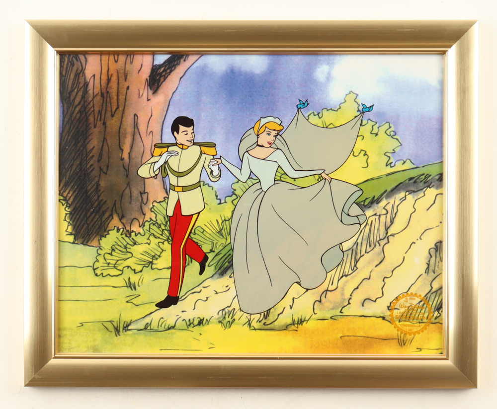 Walt Disney "Cinderella" LE Custom Framed Two-Piece Animation Serigraph ...