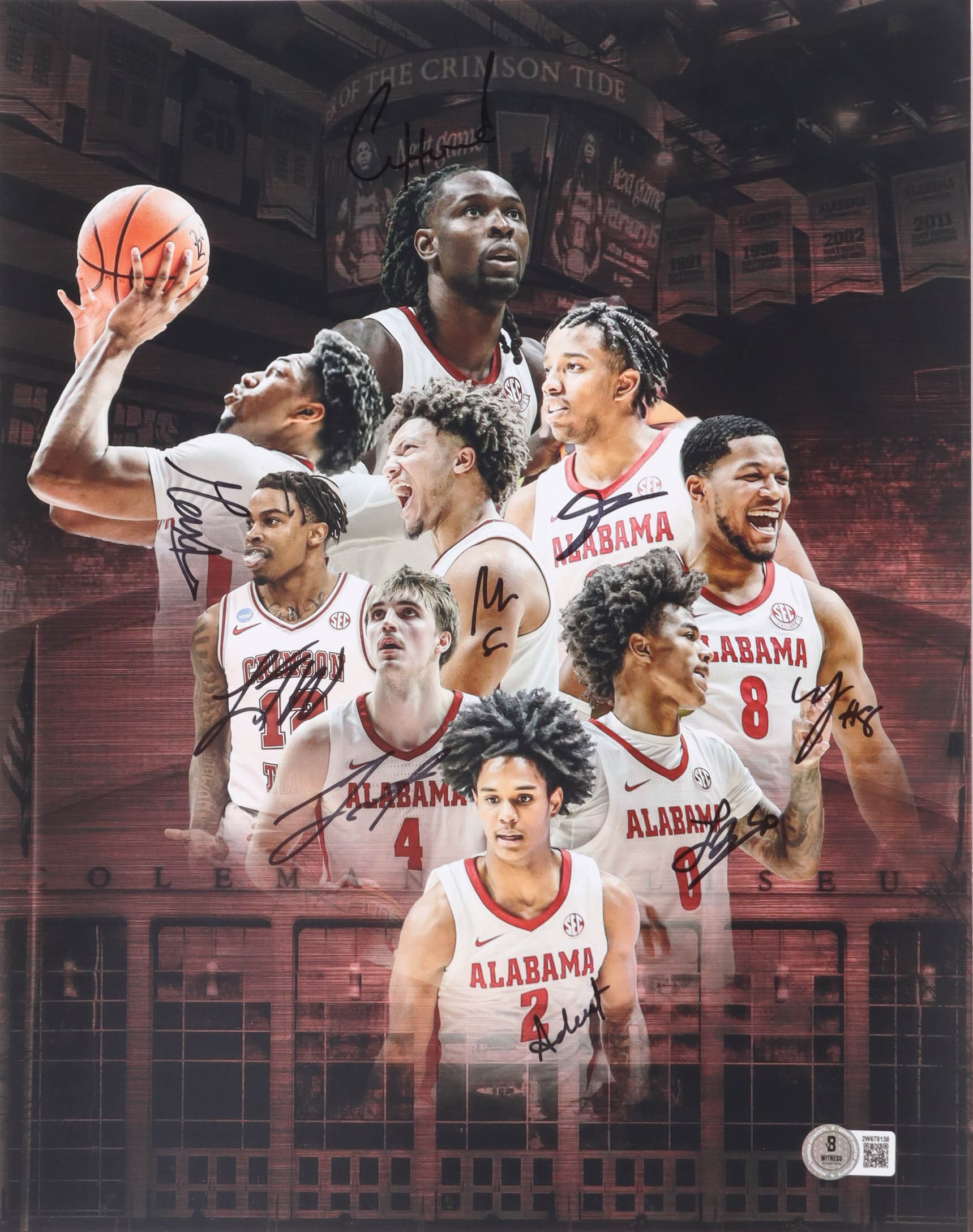 2025 Alabama Crimson Tide 11x14 Photo Team-Signed by (9) with Mark ...