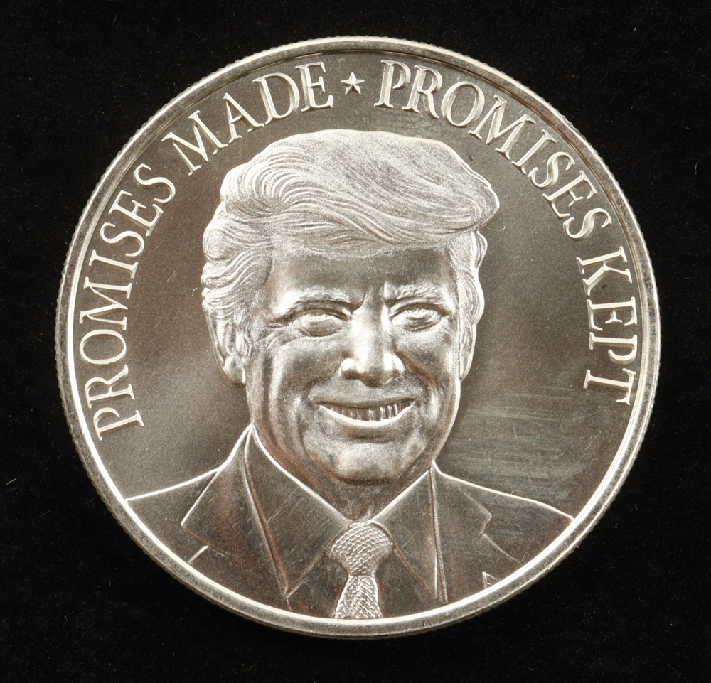 Donald Trump "Promises Made, Promises Kept" - 1 Ounce .999 Fine Silver Bullion Coin | Pristine ...