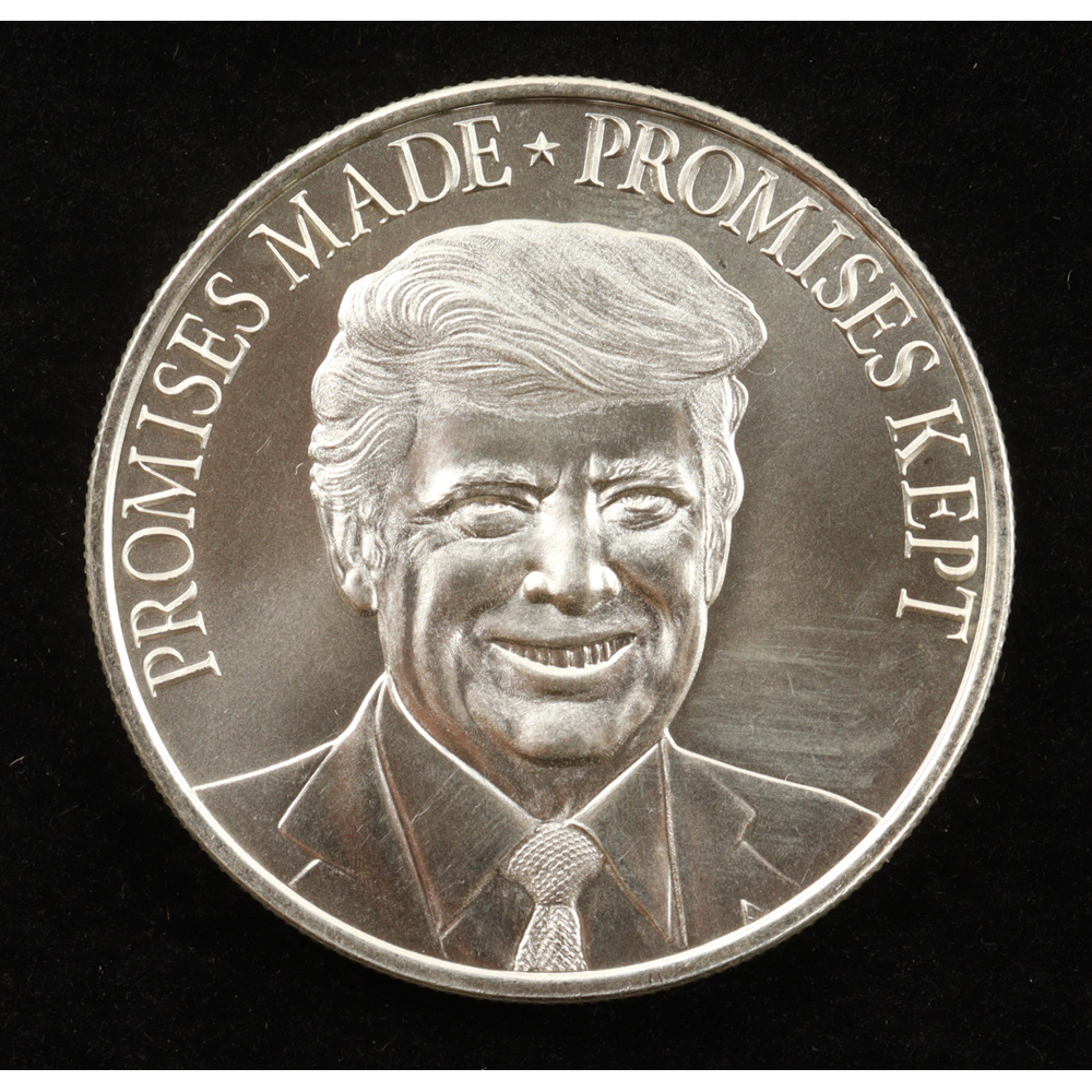 Donald Trump "Promises Made, Promises Kept" - 1 Ounce .999 Fine Silver ...