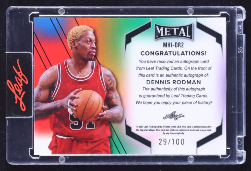 Dennis Rodman 2024 Leaf Metal Autographs Inscriptions Yellow #MHIDR2 ...