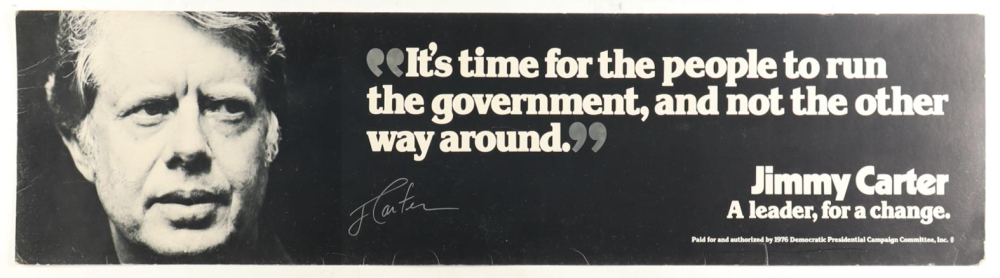 Jimmy Carter Twice-Signed Vintage 1976 Presidential Campaign Poster ...