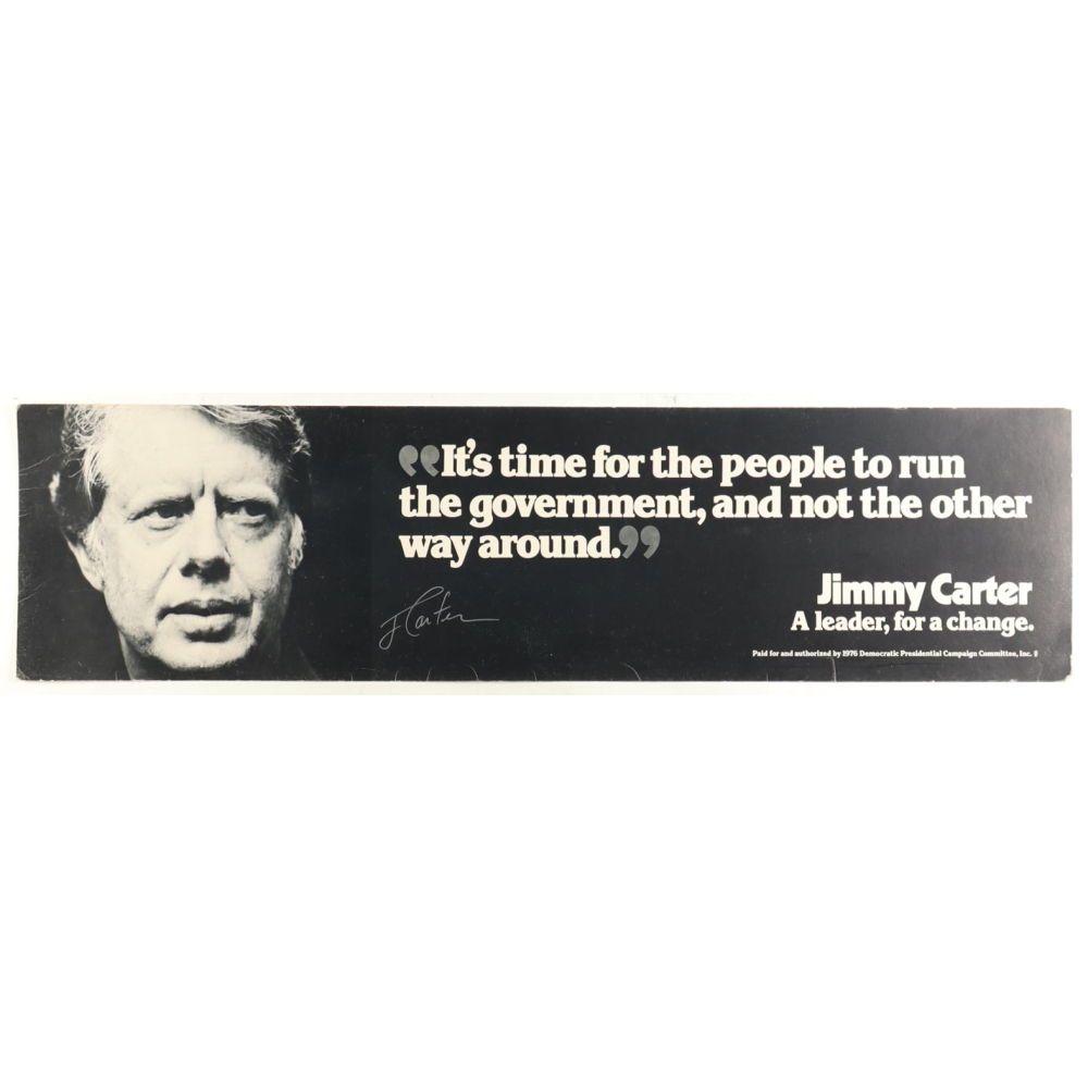 Jimmy Carter Twice-Signed Vintage 1976 Presidential Campaign Poster ...